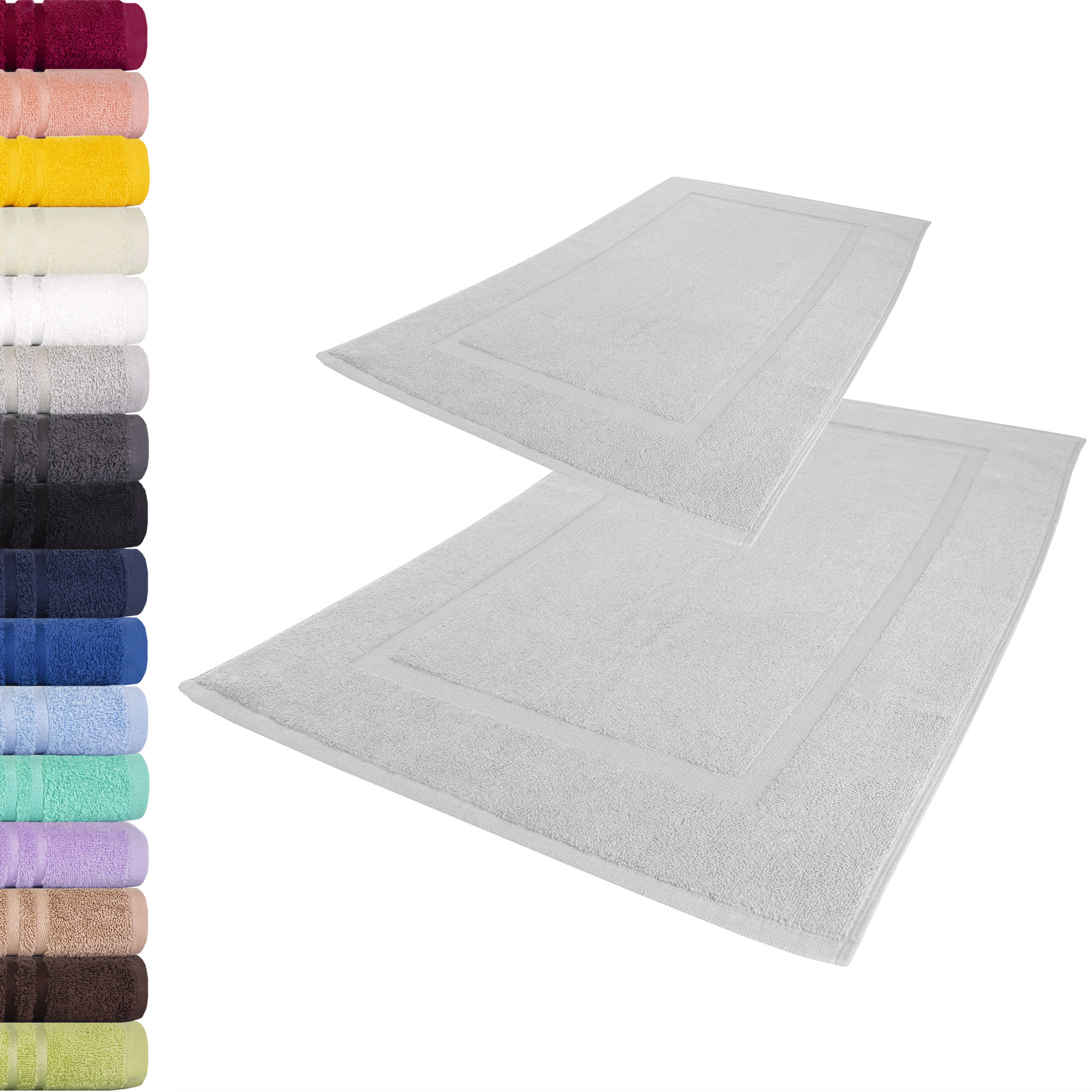Lavea Badematte 50x80cm, Frottierserie Elena, Silber | Hier: Handtuch ...